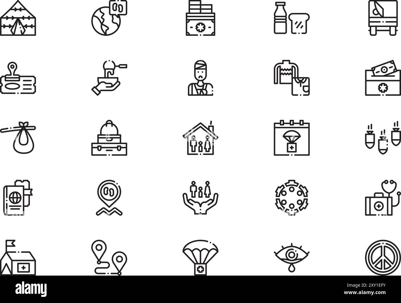 World refugee day icons collection is a vector illustration with ...