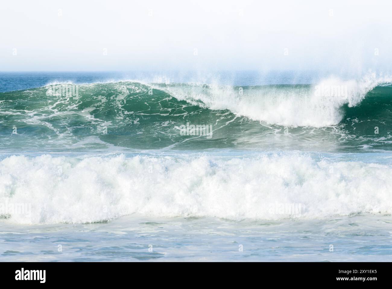 Pacific ocean waves breaking on the shore on a windy day Stock Photo - Alamy