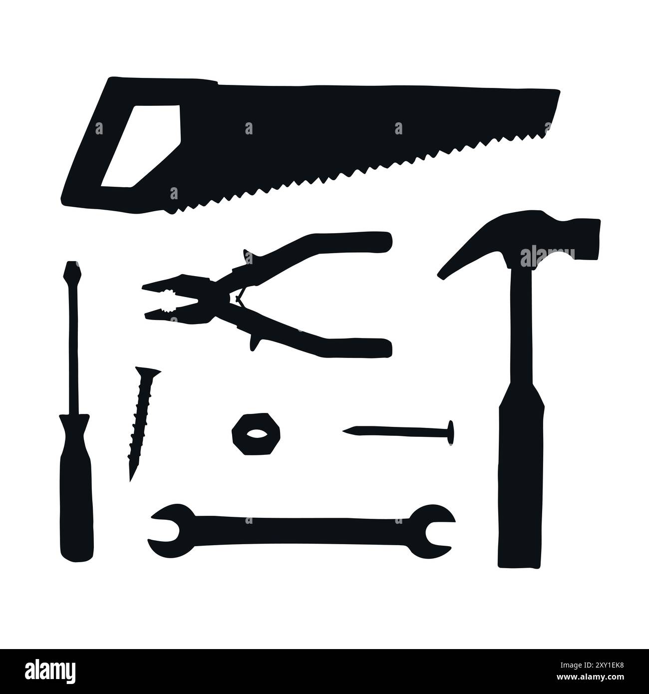 Vector set of hand drawn sketch doodle instruments silhouette isolated ...