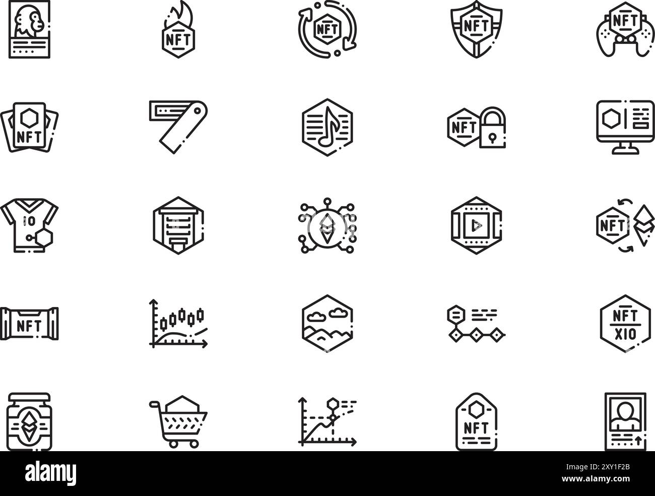 Nft icons collection is a vector illustration with editable stroke ...