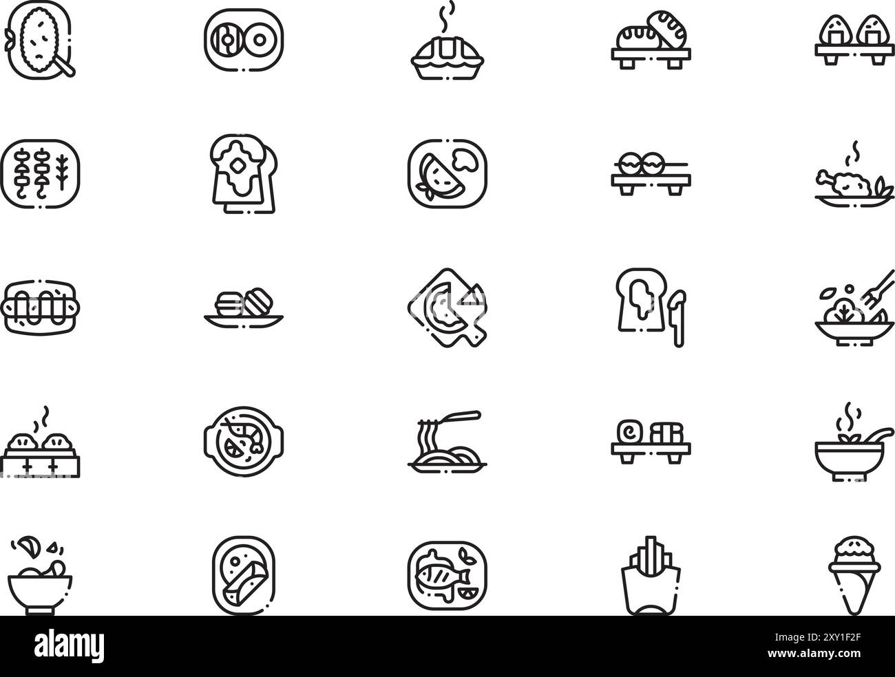 International food icons collection is a vector illustration with ...