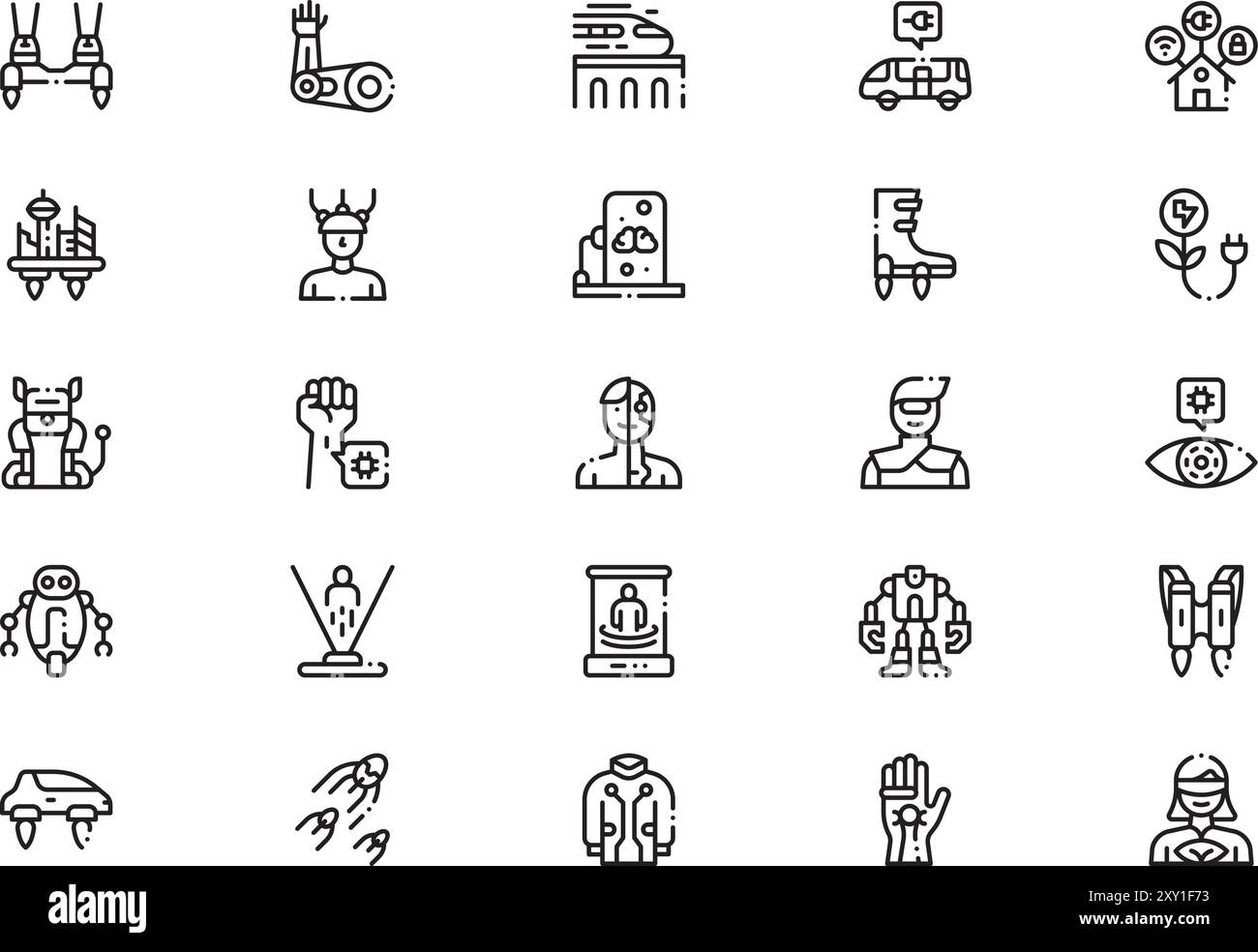 Technology of the future icons collection is a vector illustration with ...
