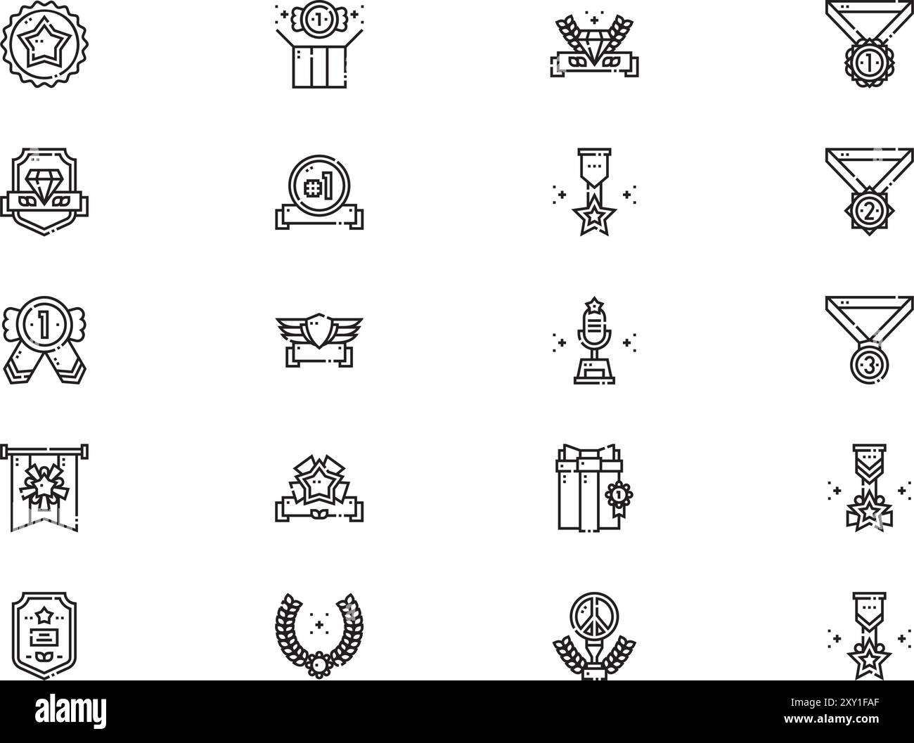 Rewards icons collection is a vector illustration with editable stroke ...