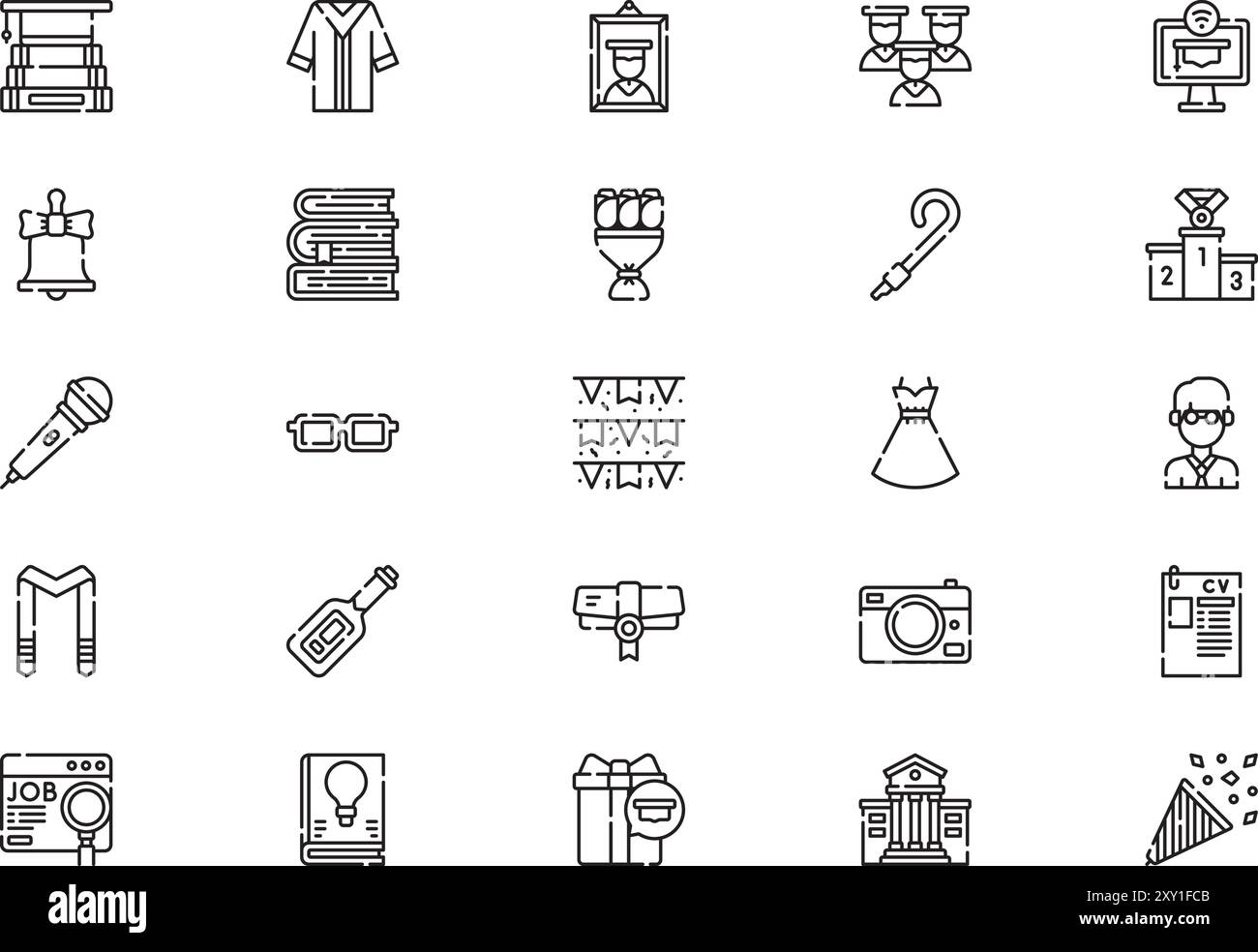Graduation icons collection is a vector illustration with editable ...