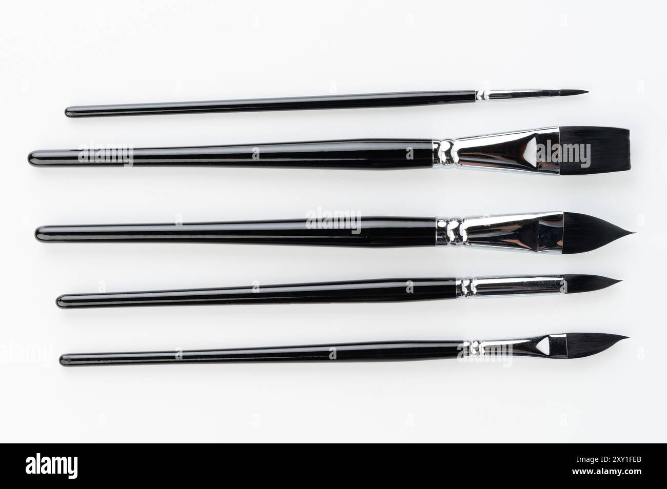 New black painting set brushes different size and shape isolated Stock ...