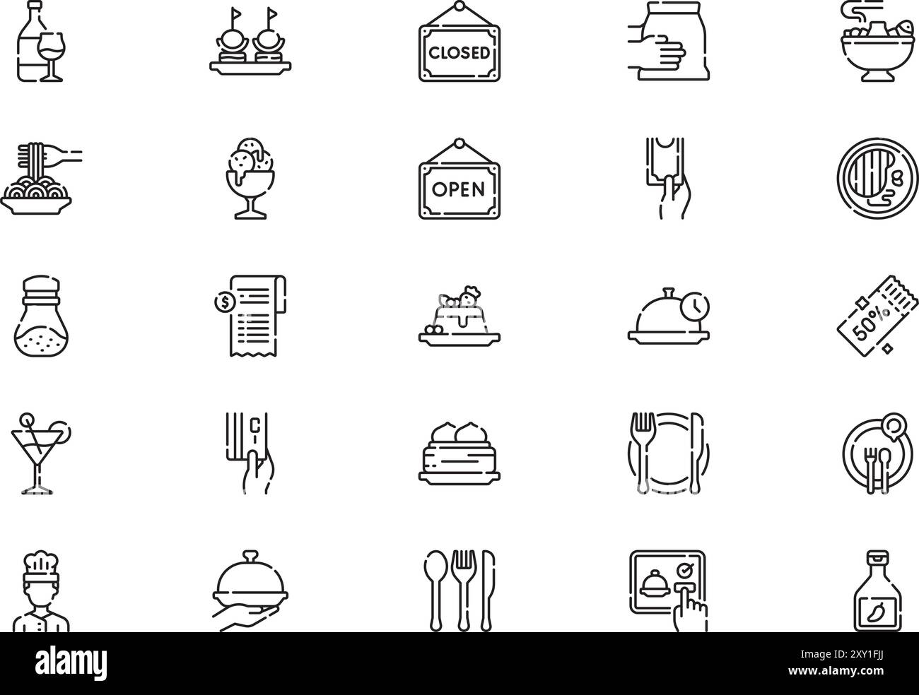 Restaurant icons collection is a vector illustration with editable ...