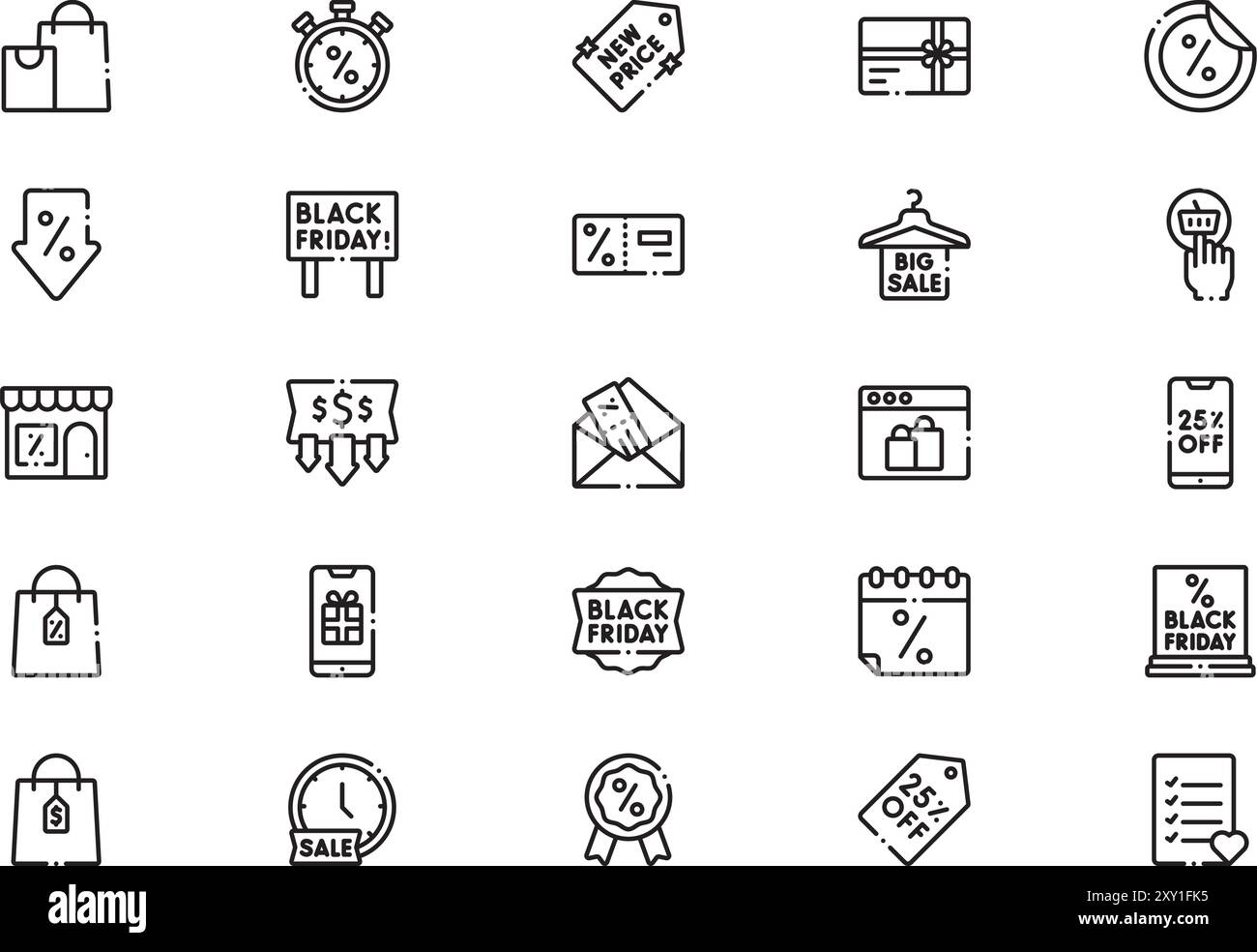 Black friday sales icons Stock Vector Images - Alamy