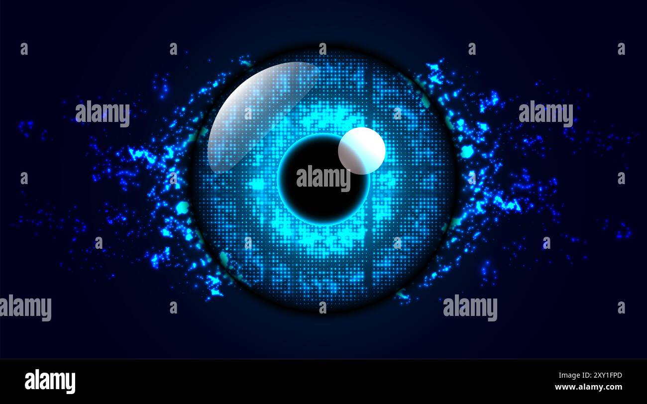 Digital eye, cyber security concept. Artificial Intelligence ...
