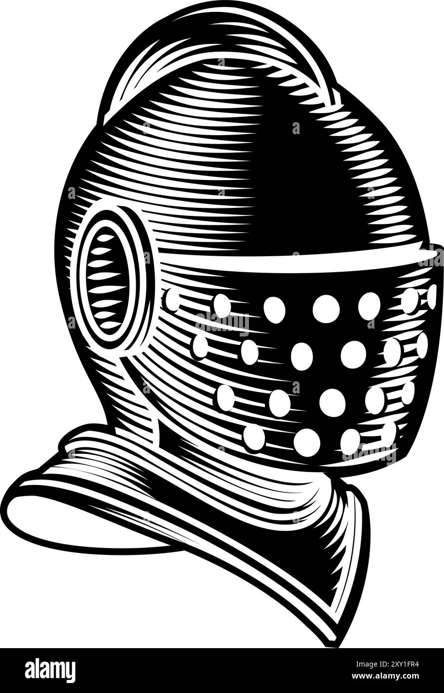 Knight Helm Medieval Helmet Vintage Woodcut Style Stock Vector Image ...