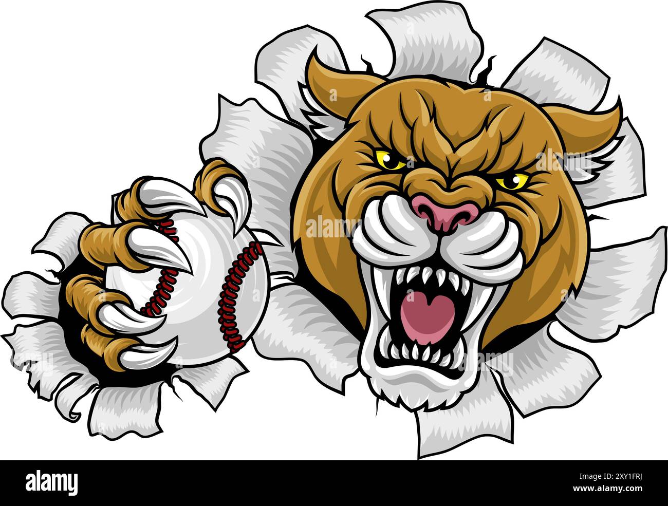Cougar Panther Mountain Lion Puma Baseball Mascot Stock Vector Image ...