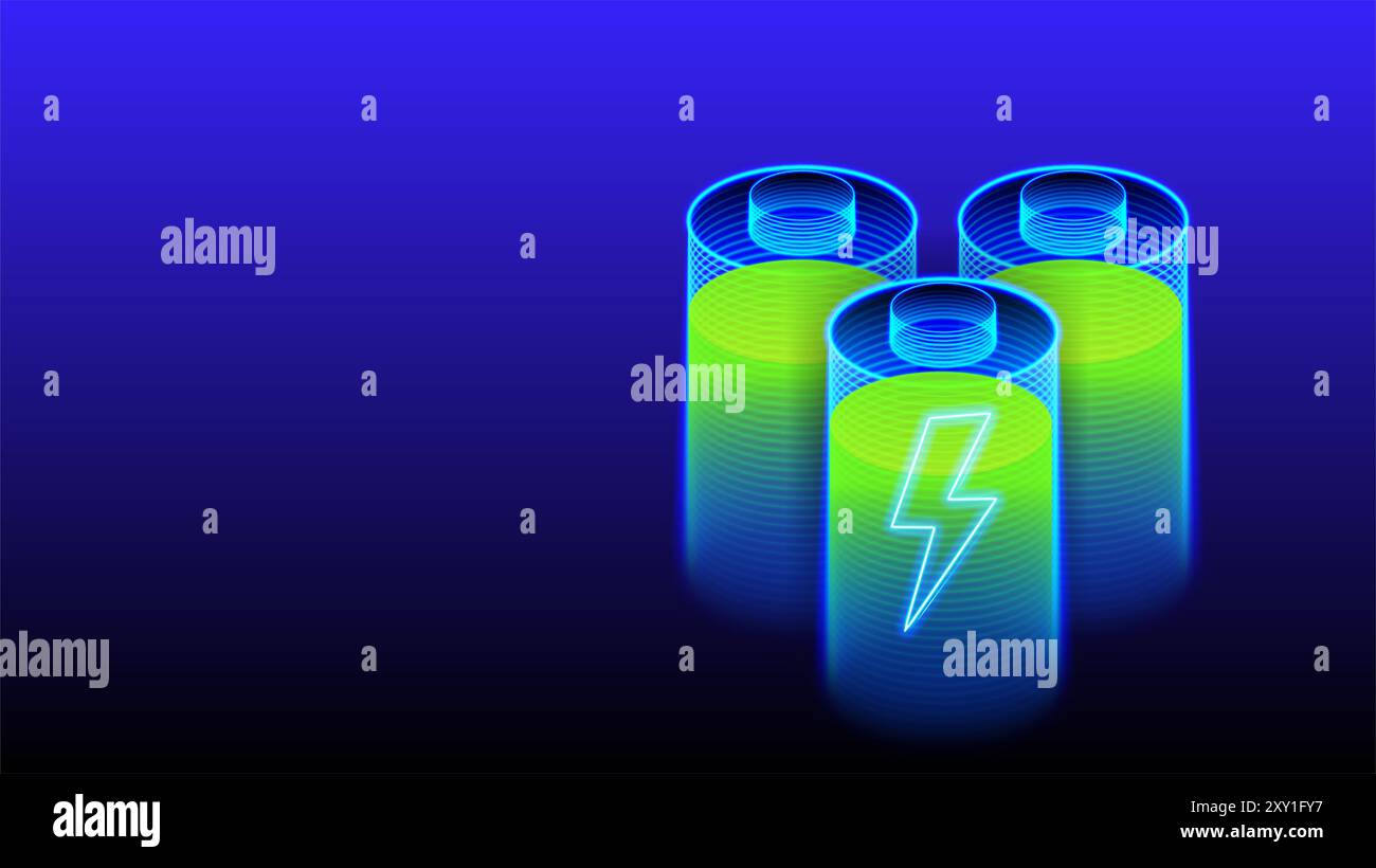 Futuristic battery charging blue indicator hi-res stock photography and ...