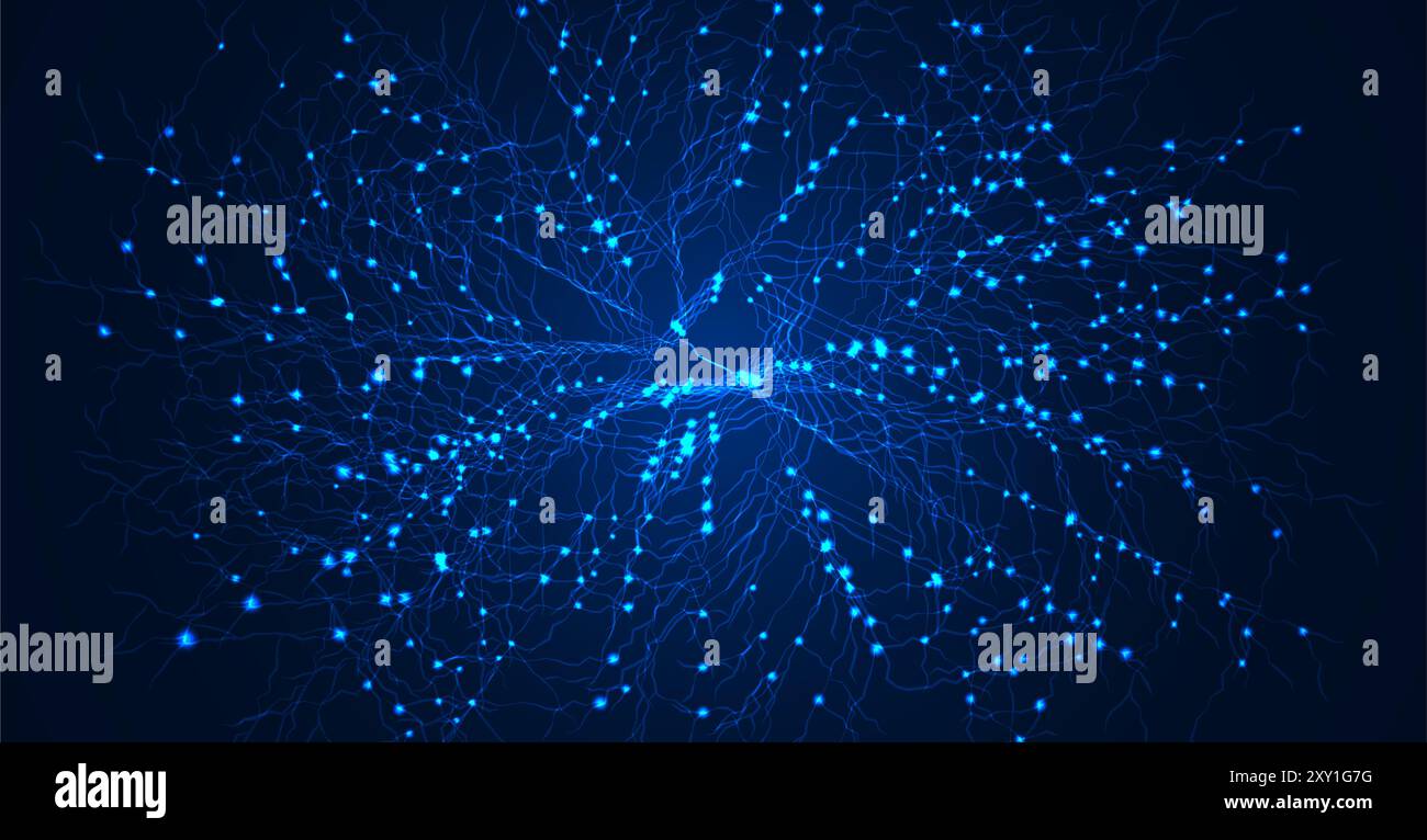 Neural net structure. Human mind cells data analysis. Neuron network ...