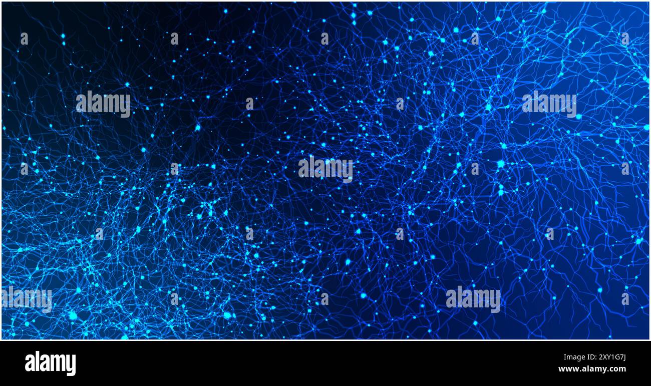 Neuron network. Digital artificial organism. Human mind cells data ...