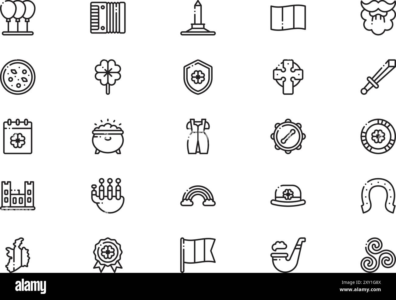 Ireland icons collection is a vector illustration with editable stroke ...