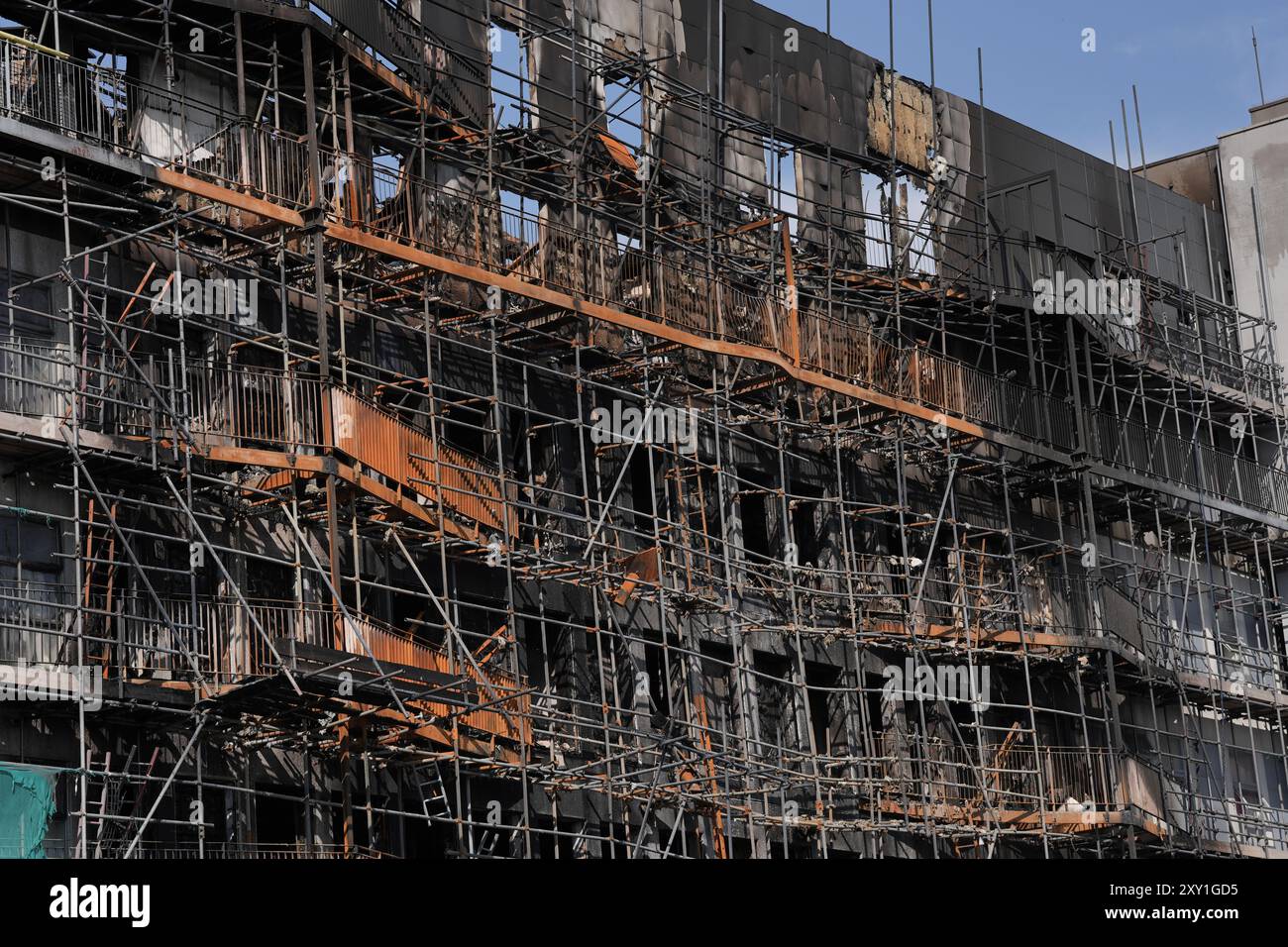 A block of flats on Freshwater Road in Dagenham, London, following a ...