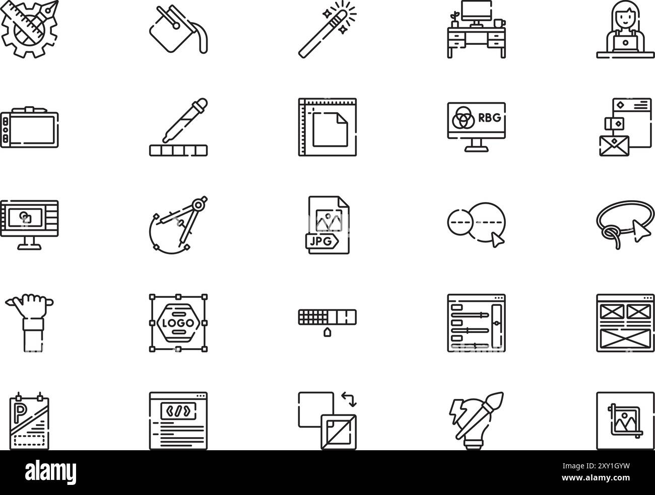 Graphic design icons collection is a vector illustration with editable ...