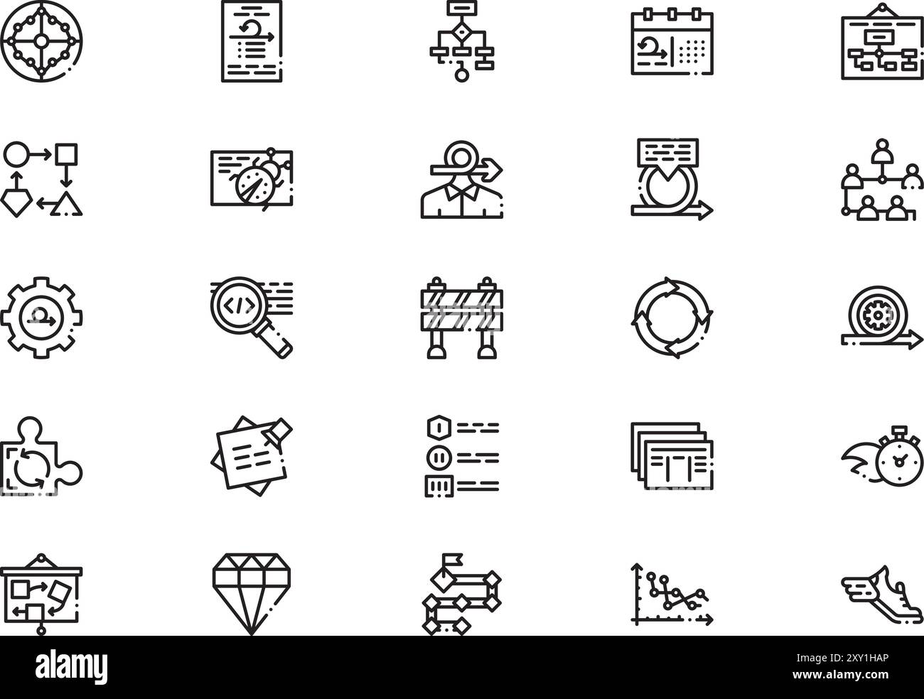 Scrum development icons collection is a vector illustration with ...