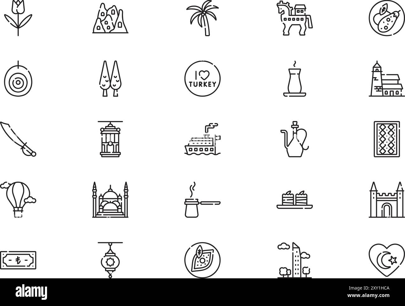 Turkey icons collection is a vector illustration with editable stroke ...