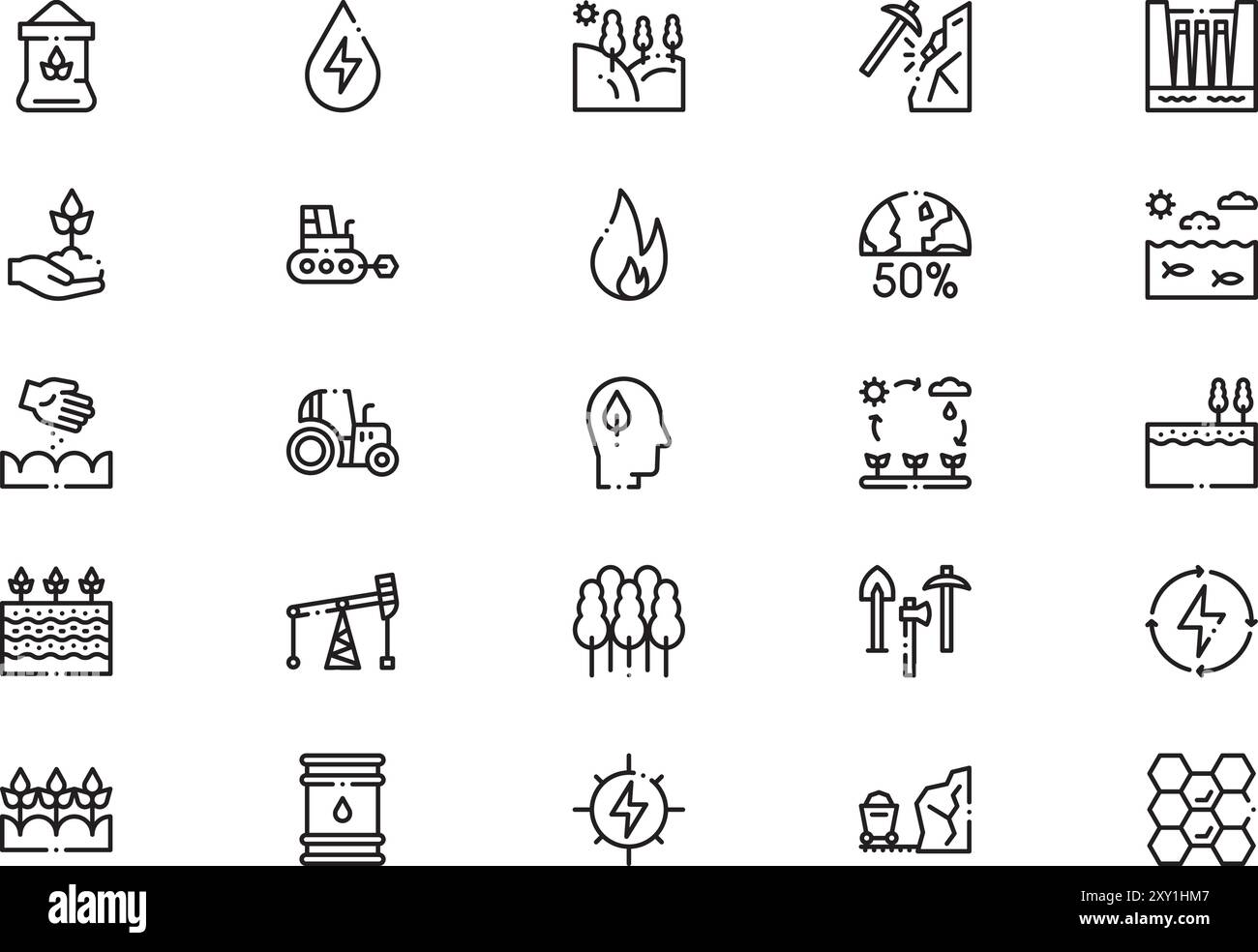 Natural resources icons collection is a vector illustration with ...