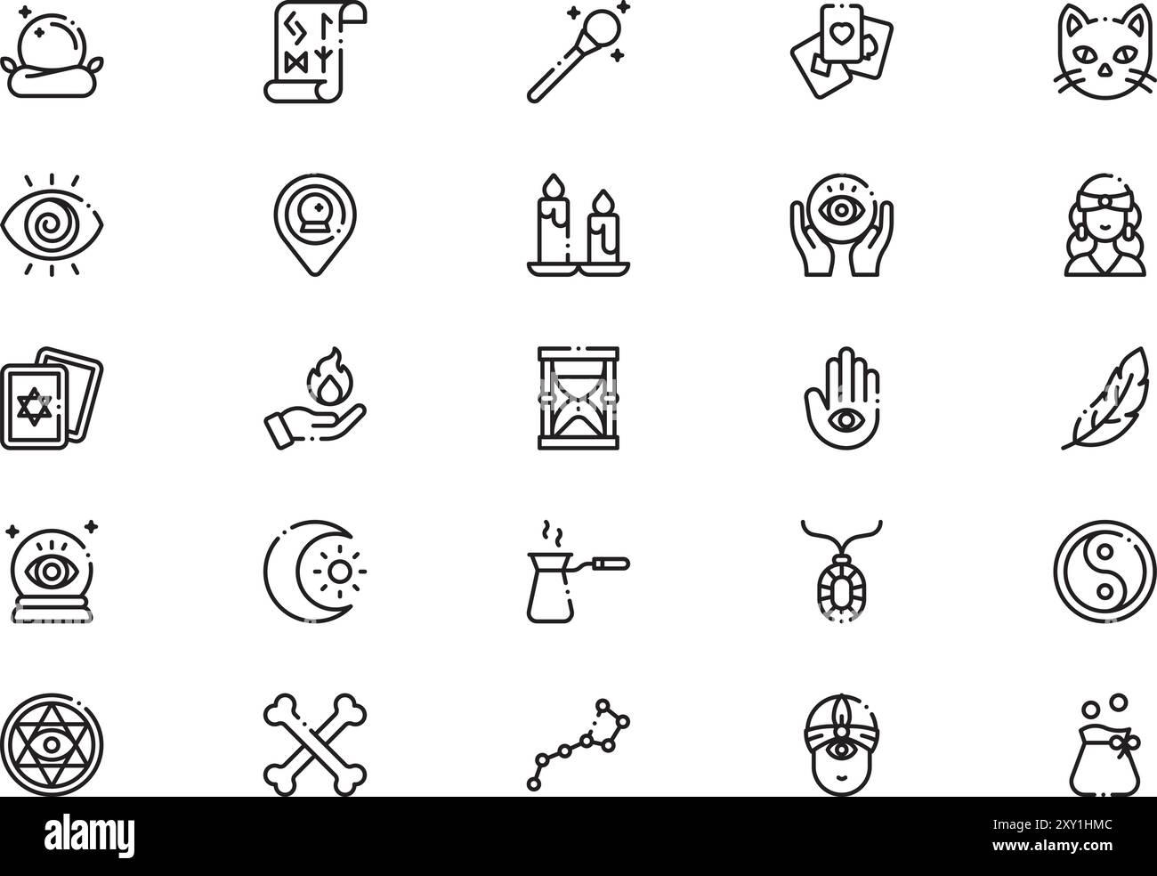 Fortune teller icons collection is a vector illustration with editable ...
