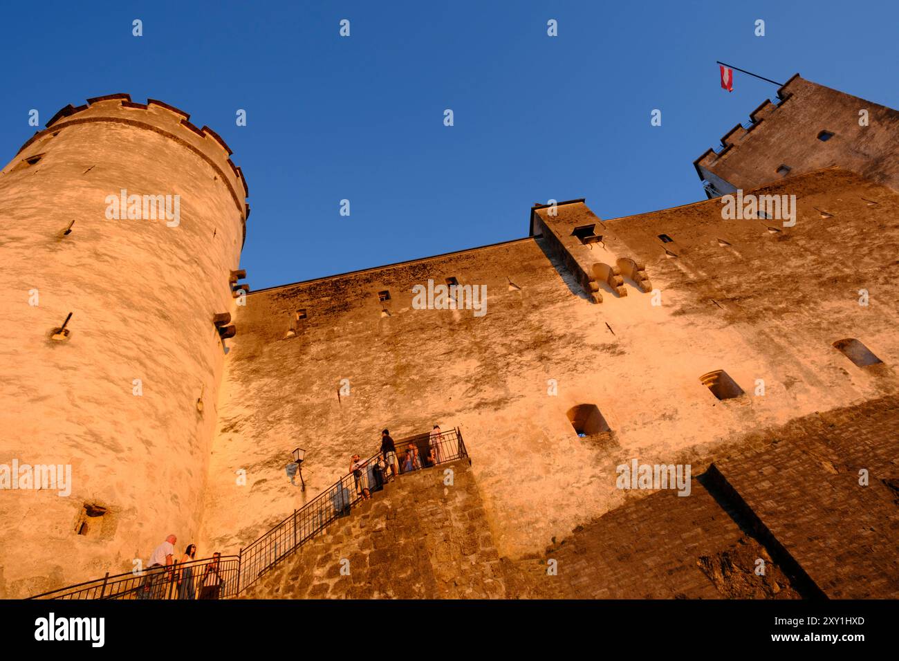 Festung Hohensalzburg bei Sonnenuntergang, Salzburg 6.08.2024 ...