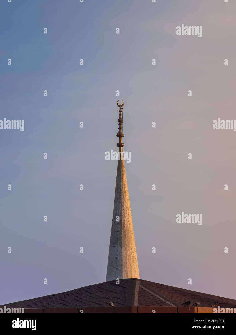 Tower and roof of turkey traditional mosque with sunset sky Stock Photo ...