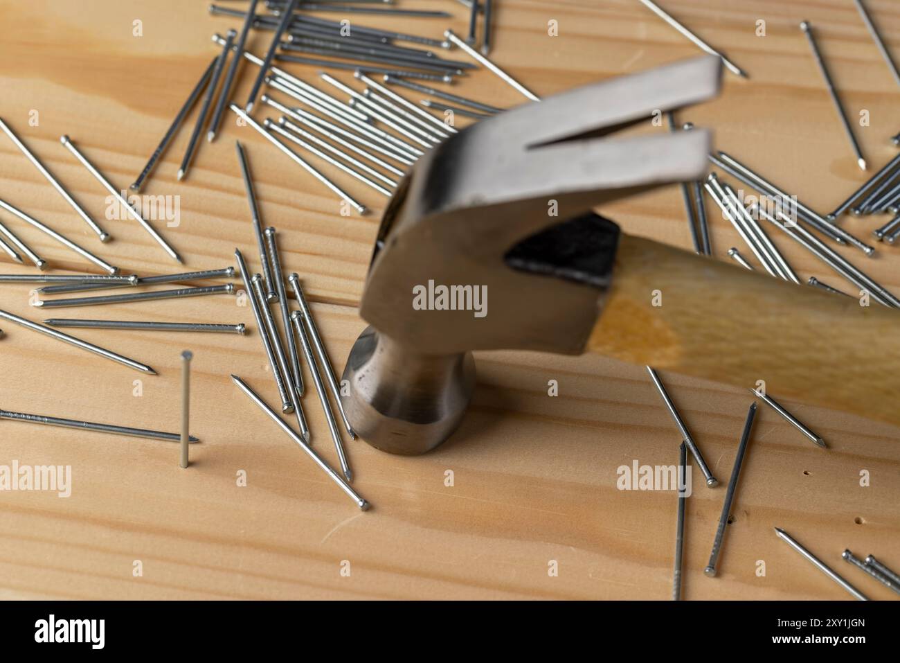 hammer and small galvanized nails for decorative work, nails with small ...