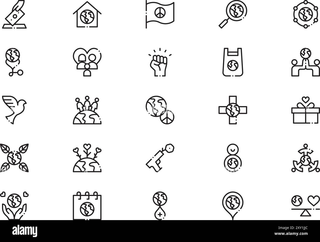 World love icons collection is a vector illustration with editable ...