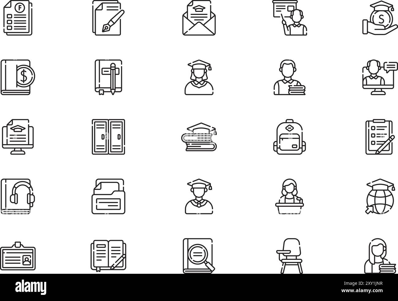 University icons collection is a vector illustration with editable ...
