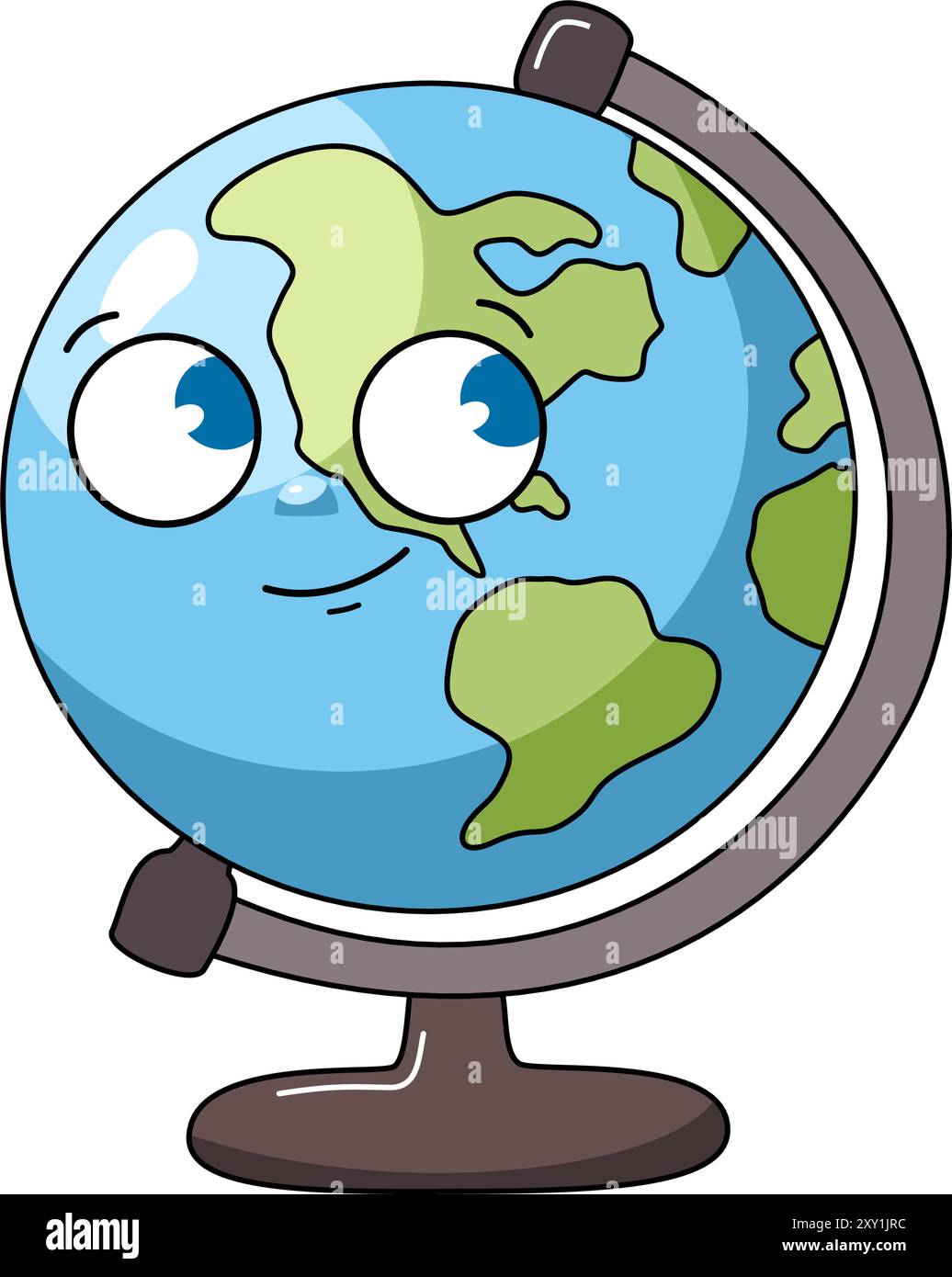 Globe with face, cartoon style, vector illustration Stock Vector Image ...
