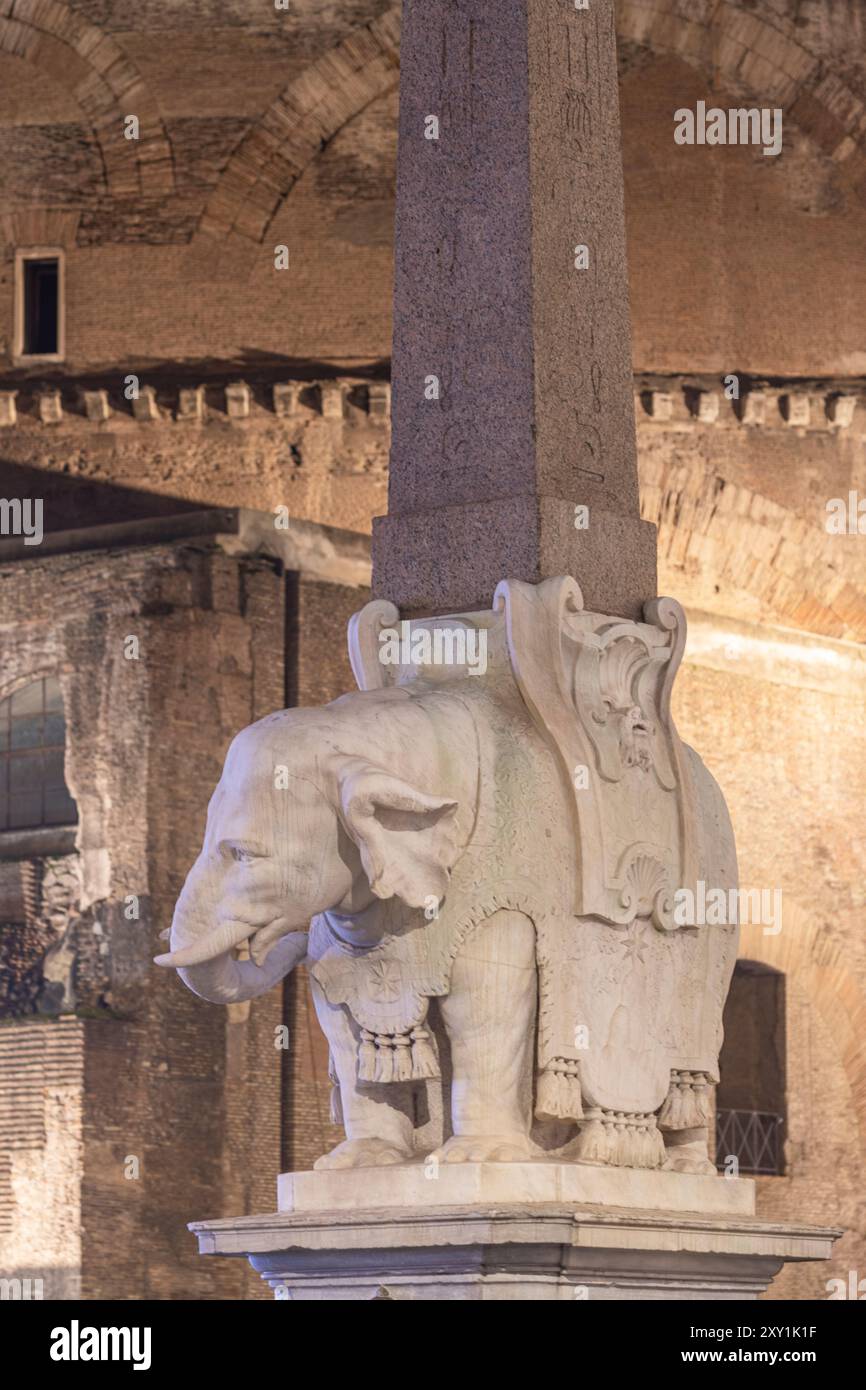 Elephant obelisk by Bernini. Piazza della Minerva. Roma, Italy Stock ...