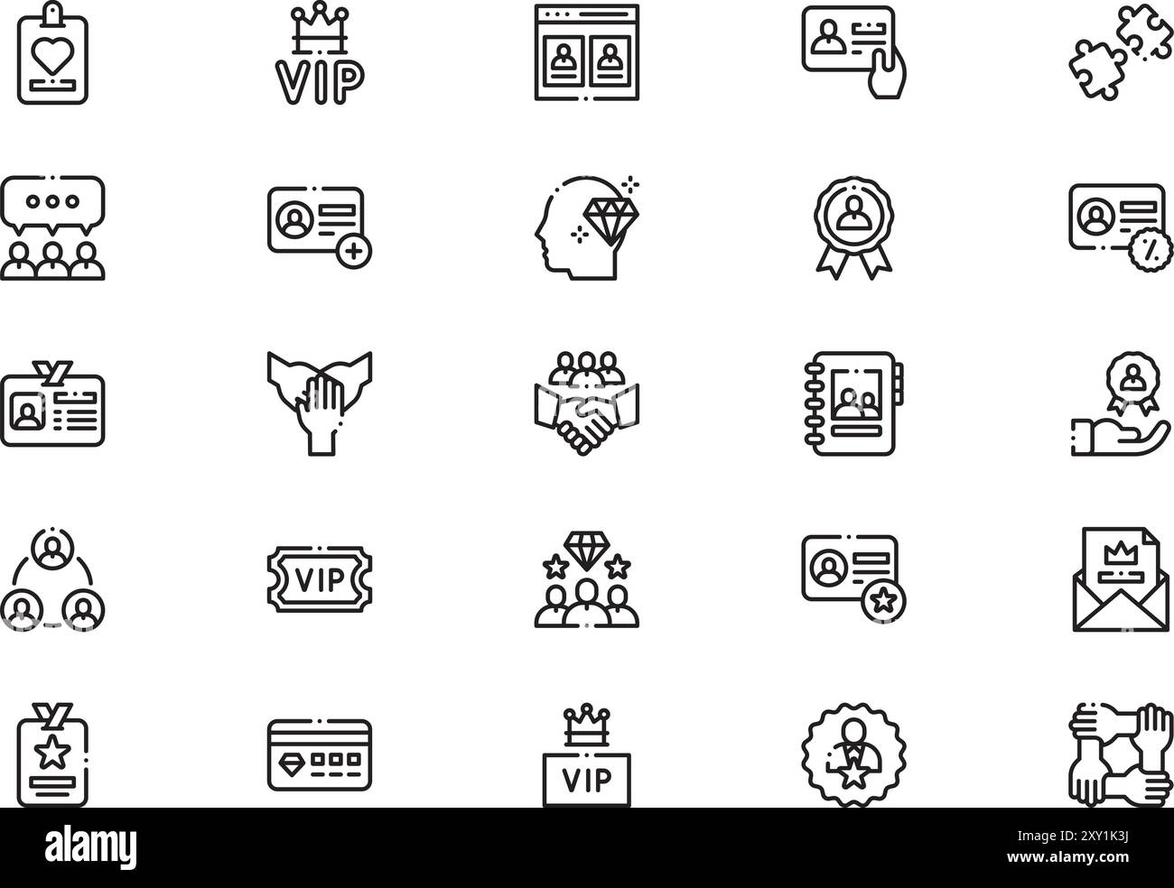 Membership icons collection is a vector illustration with editable ...