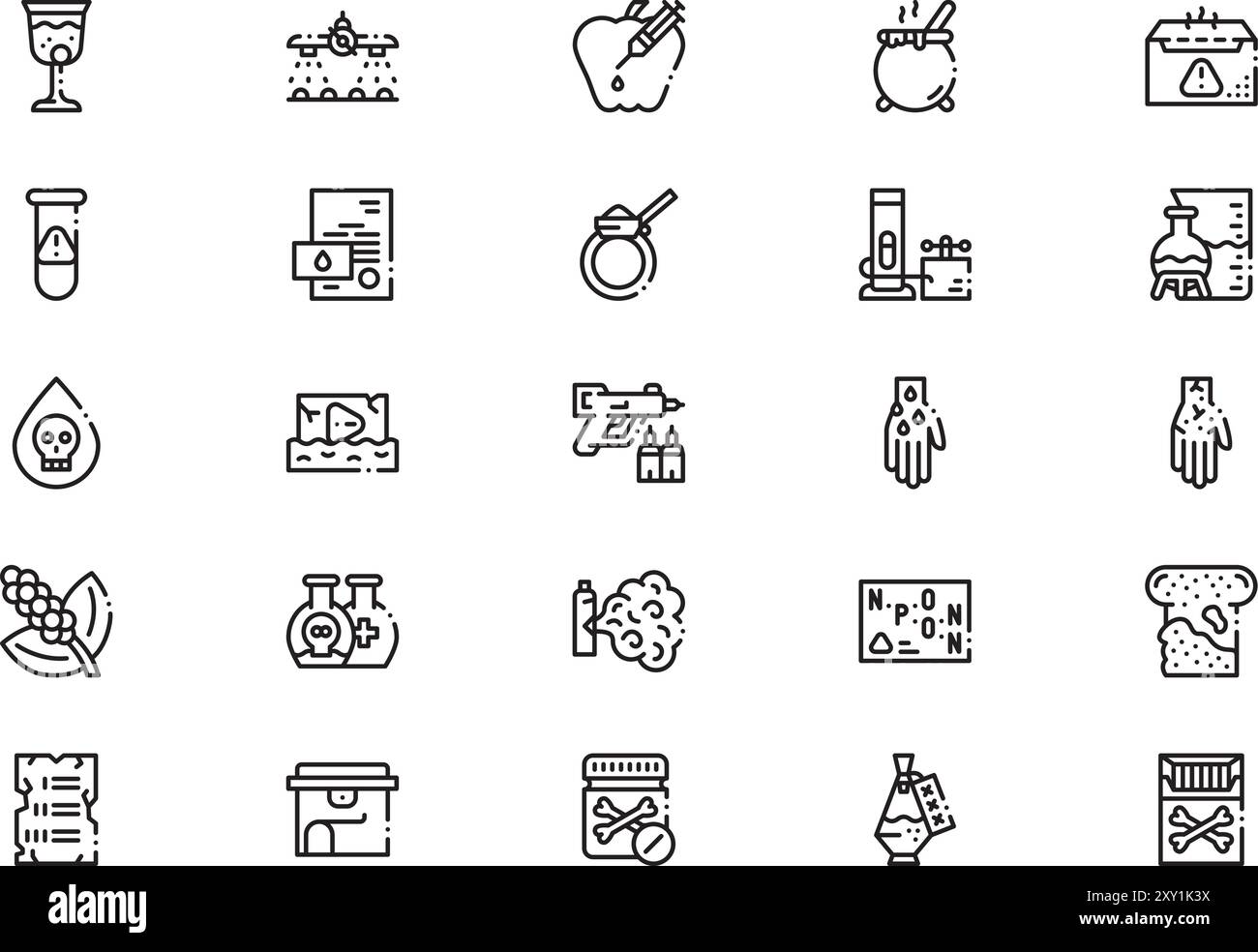 Poison icons collection is a vector illustration with editable stroke ...