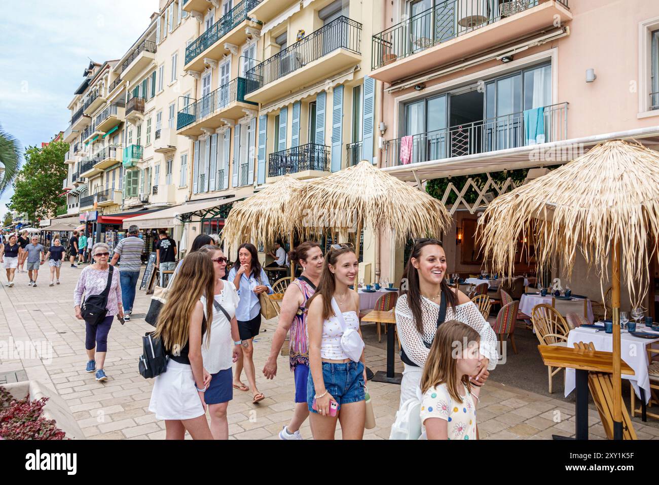 Cannes France,Le Suquet old quarter,Quai Saint-Pierre,pedestrians ...