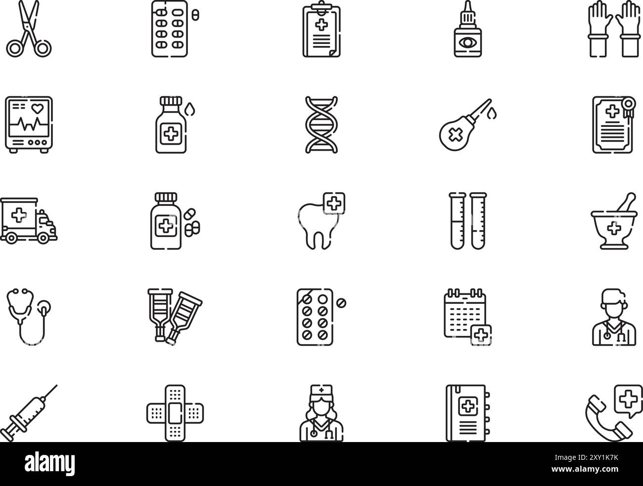 Nursing icons collection is a vector illustration with editable stroke ...
