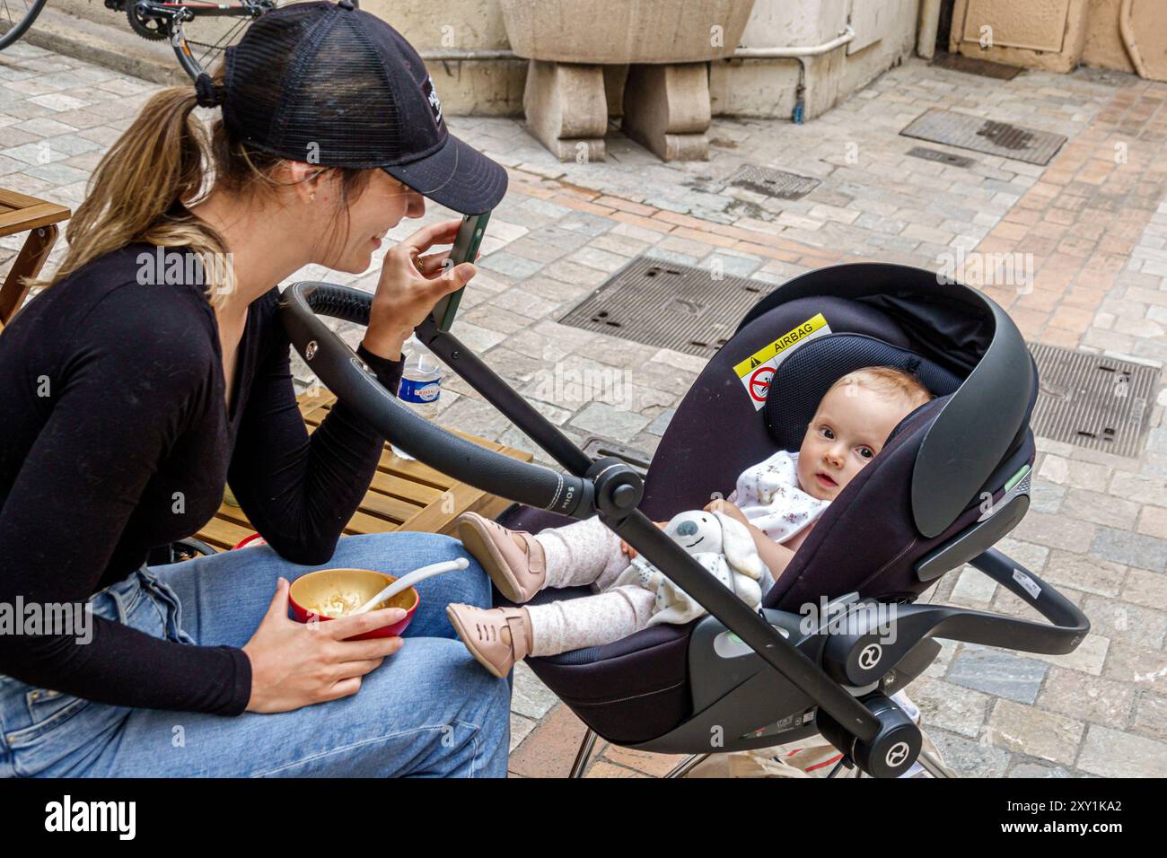 Cannes France,Le Suquet old quarter,Center Centre Croisette,Rue Felix ...