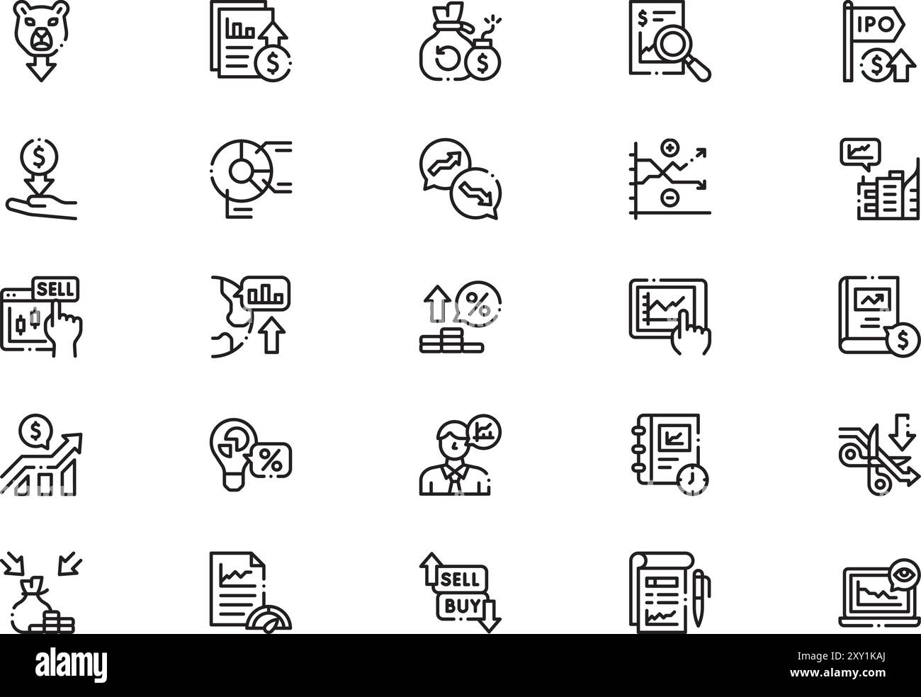 Stock market icons collection is a vector illustration with editable stroke Stock Vector Image ...
