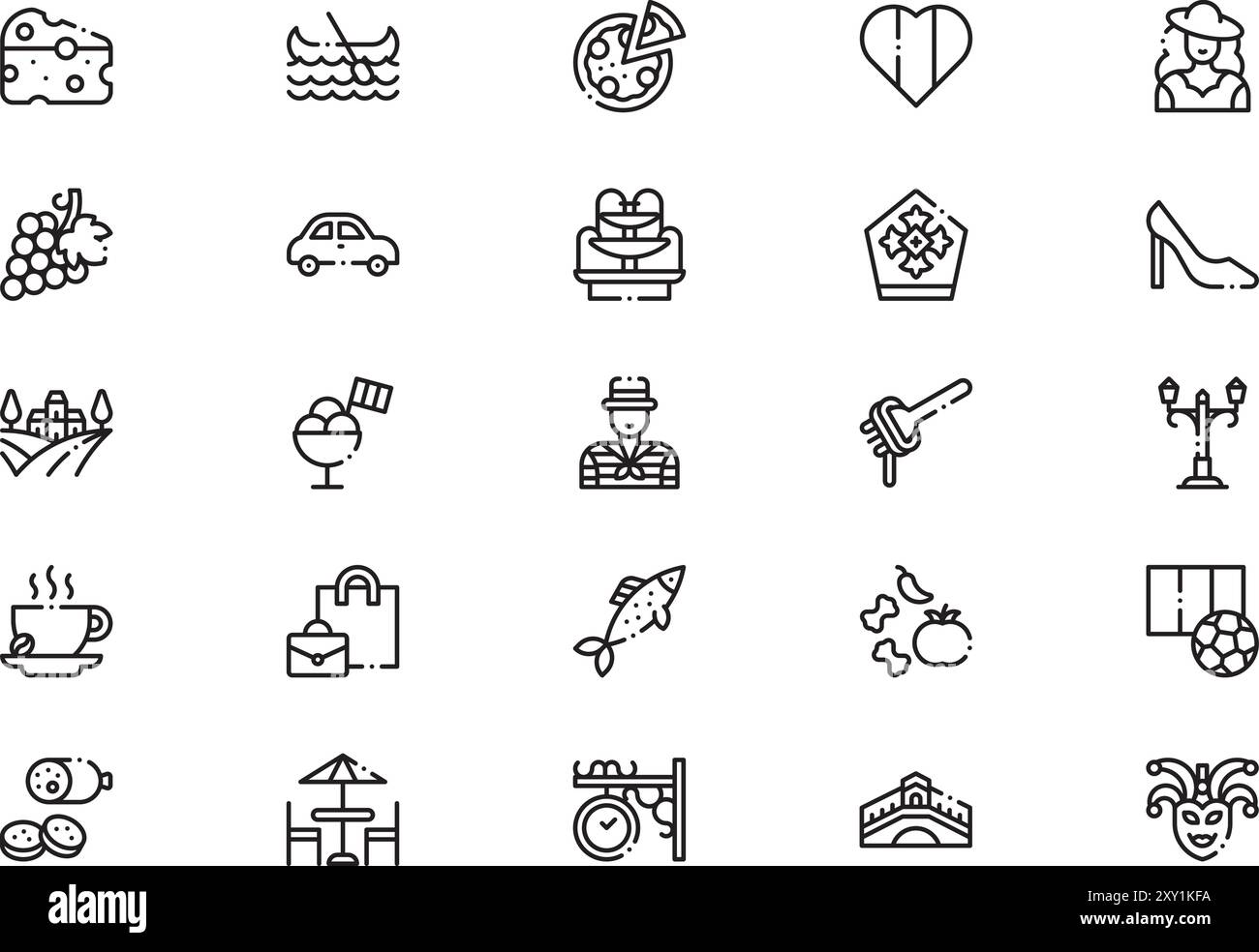 Italy icons collection is a vector illustration with editable stroke ...