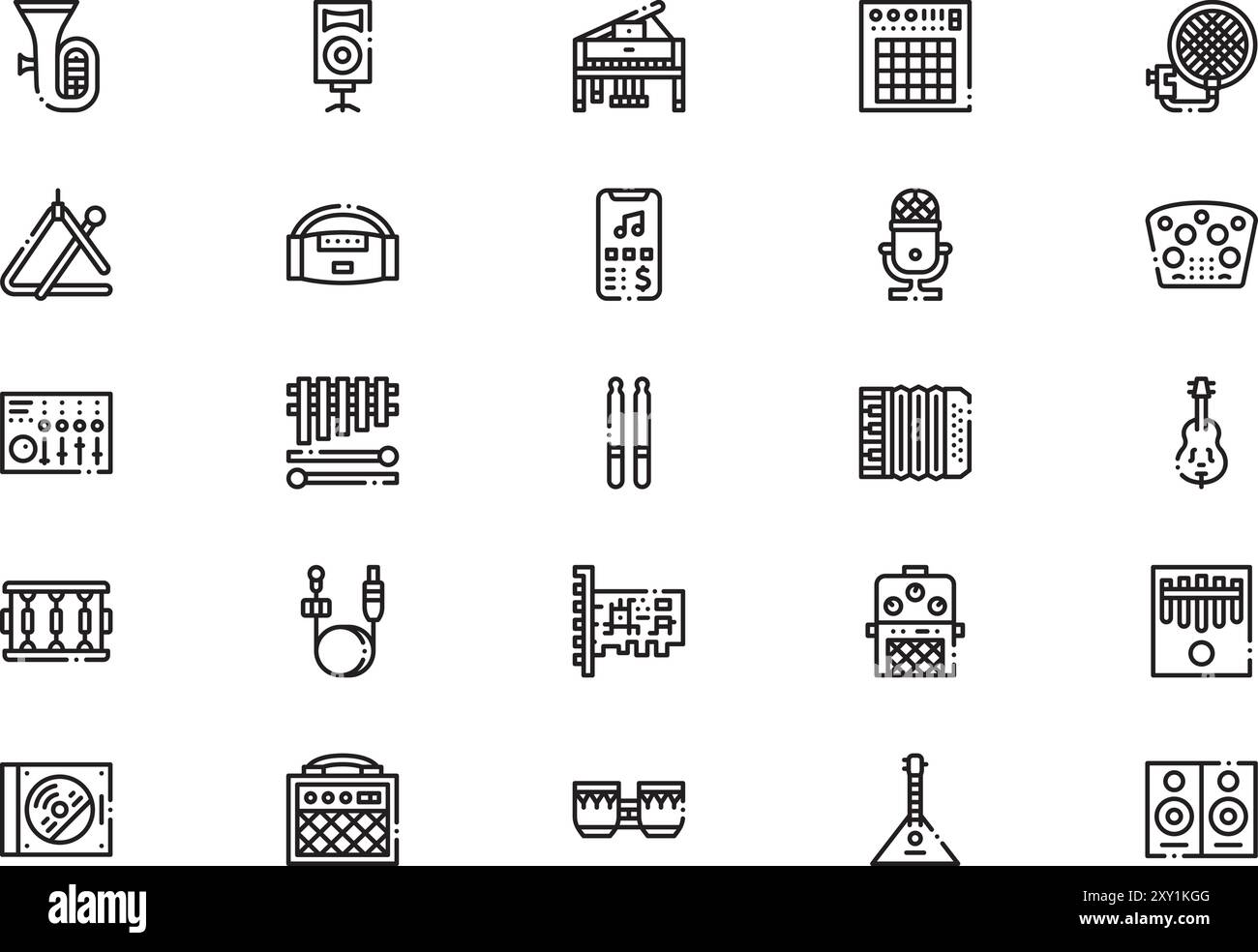 Music store icons collection is a vector illustration with editable stroke Stock Vector Image ...