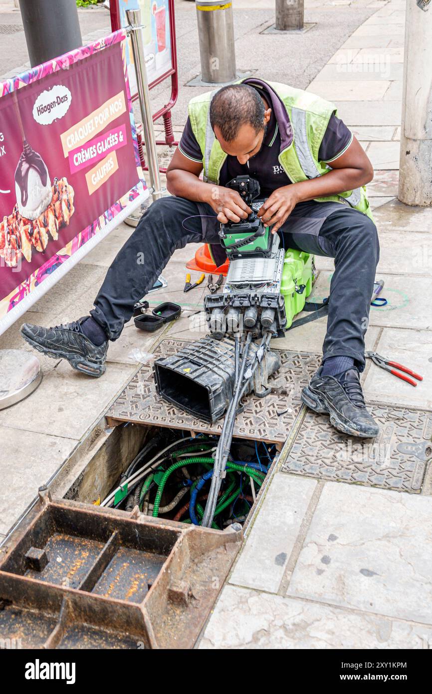 Cannes France,Center Centre Croisette,Rue Hoche,utility repairman ...