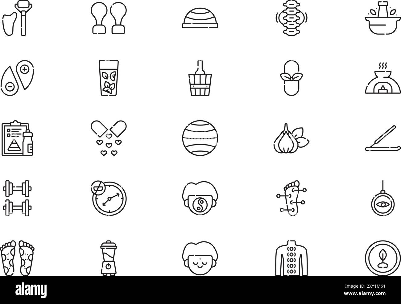 Alternative medicine icons collection is a vector illustration with ...