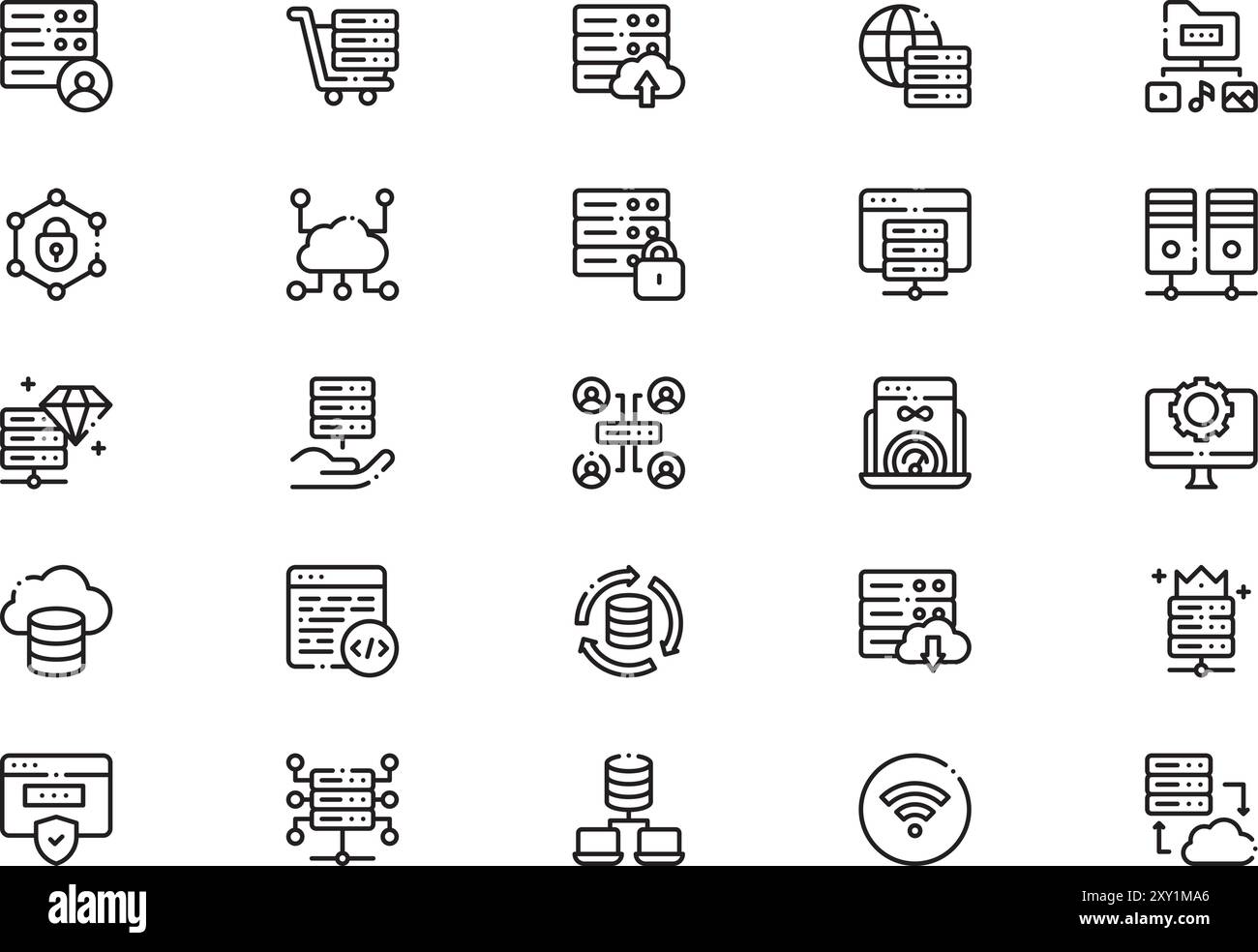 Web hosting icons collection is a vector illustration with editable ...