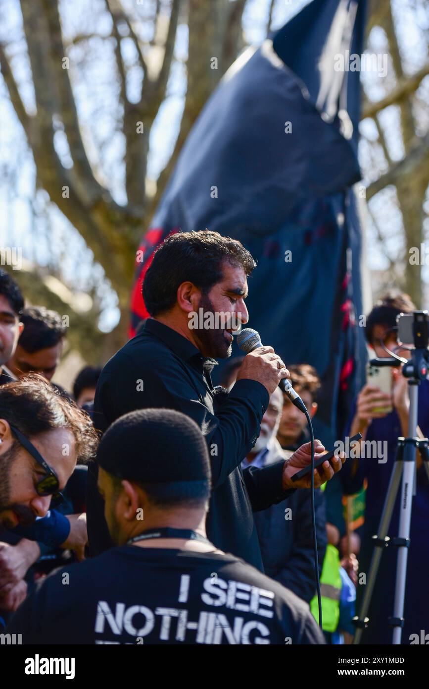Shia community leader is seen during Arbaeen procession. The 16th ...