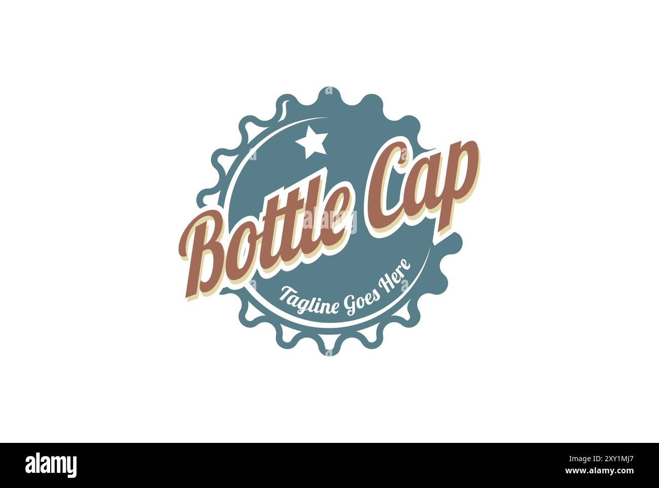 Retro Vintage Bottle Cap for Beer Beverage Drink or Food Product Logo ...