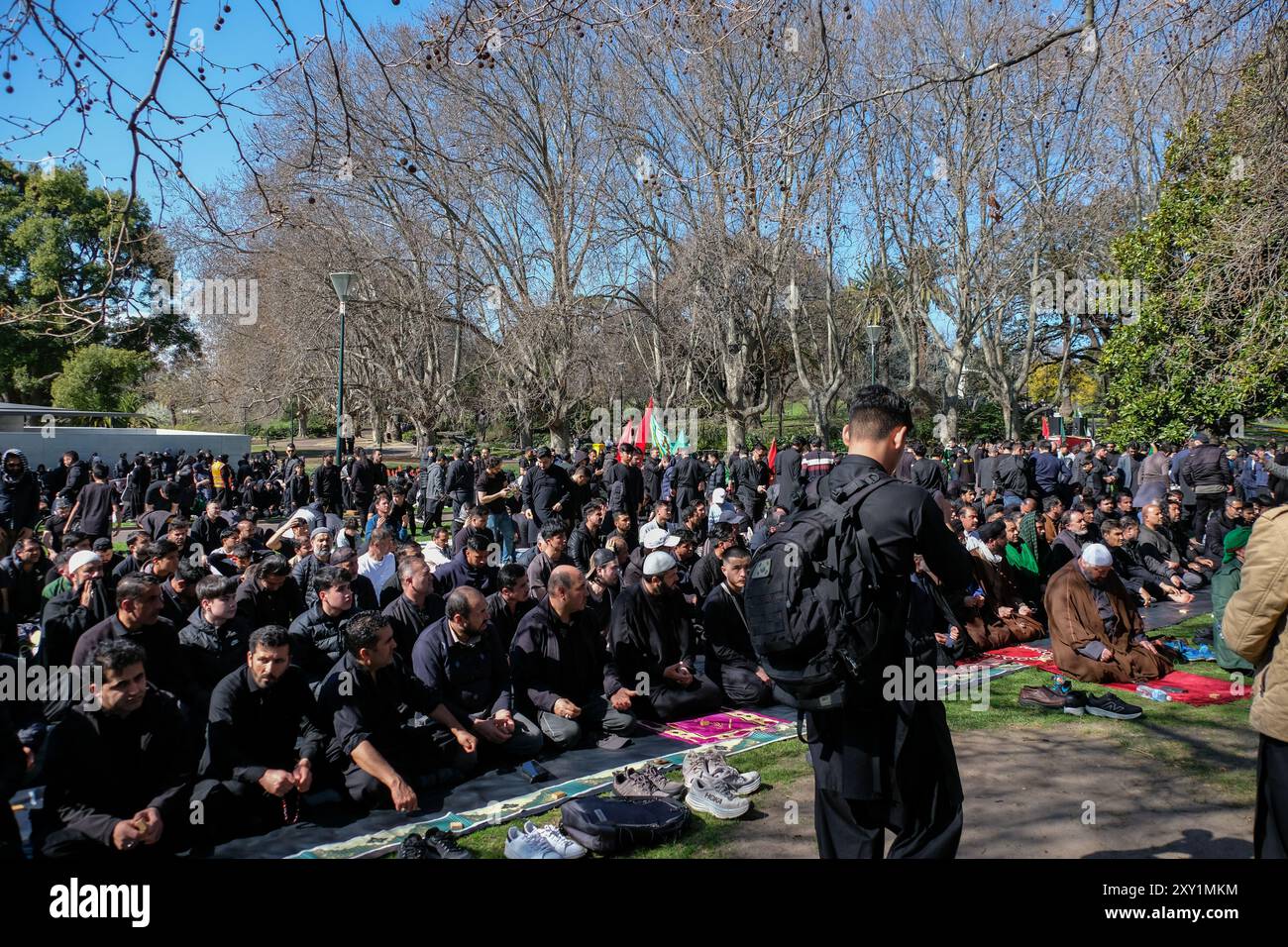 Shia men are seen during Arbaeen procession. The 16th annual Arbaeen ...