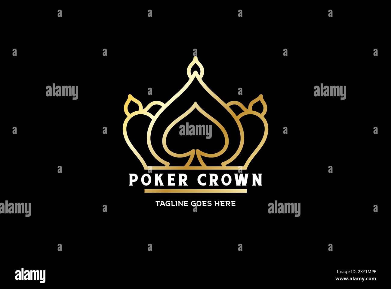 Golden King and Spade Ace for Poker logo design vector Stock Vector ...