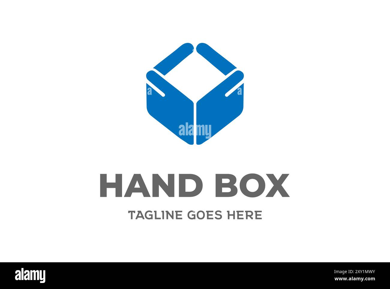 Simple Minimalist Hand Cube Square Box for Package Delivery Protect ...