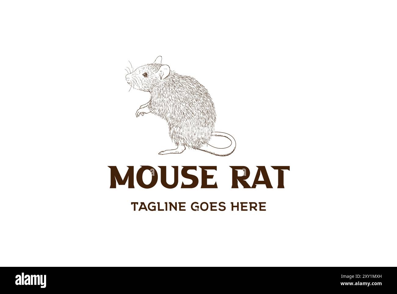 Vintage Hand Drawn Mice Mouse Rat Shrew Logo Design Stock Vector Image ...