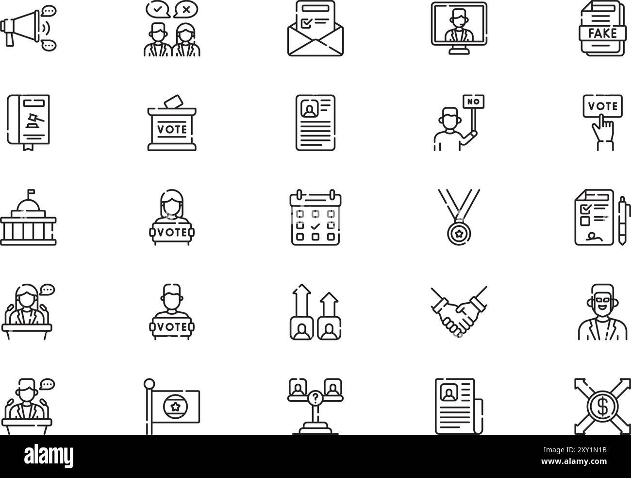Politics icons collection is a vector illustration with editable stroke ...
