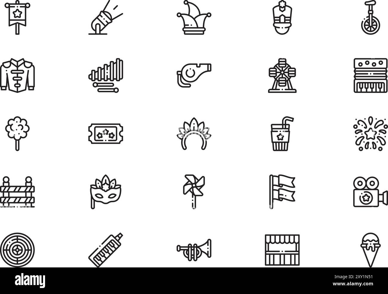 Parade icons collection is a vector illustration with editable stroke ...